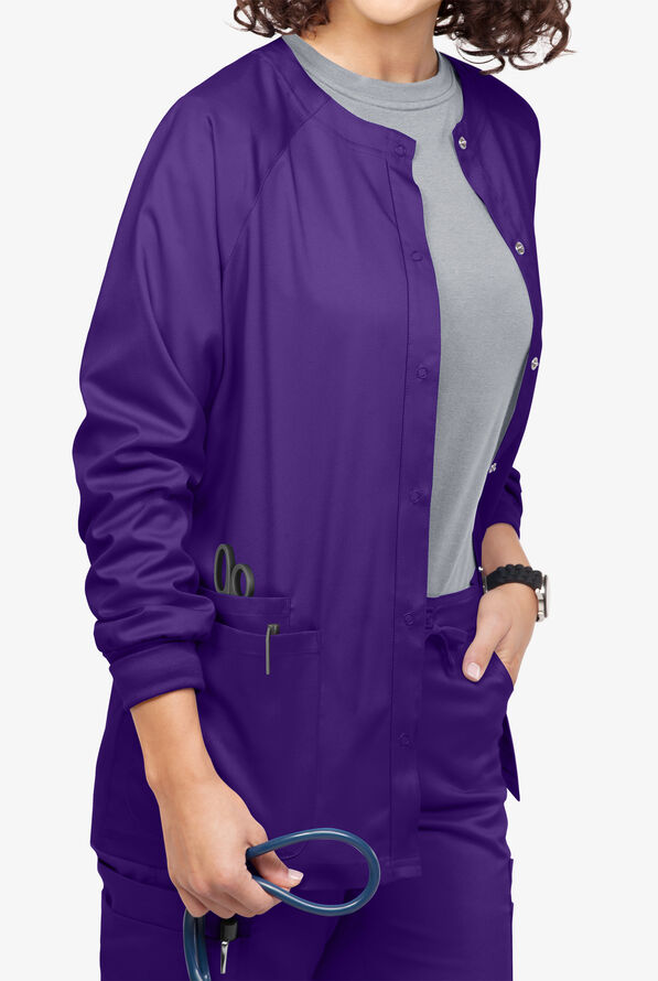 Strictly Scrubs Active Stretch JEWEL NECK JACKET W/RAGLAN SLEEVE ...