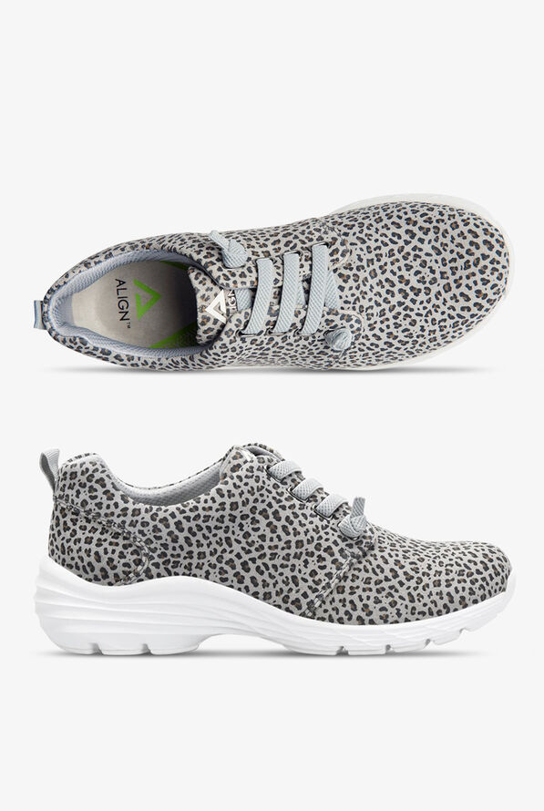 Nurse Mates Align Grey Leopard Athletic Shoes, Medical Footwear
