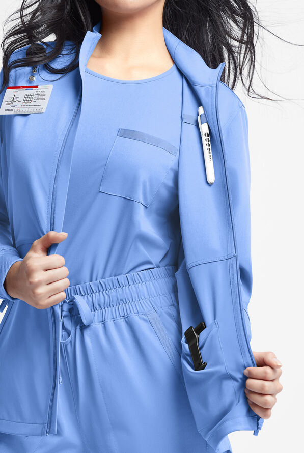 WhisperLite Eris Women's 5-Pocket Zip Front with Adjustable Waist Scrub ...