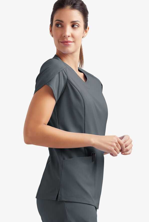 Easy STRETCH by Butter-Soft Daisy Women's 4-Pocket V-Neck Scrub Top ...