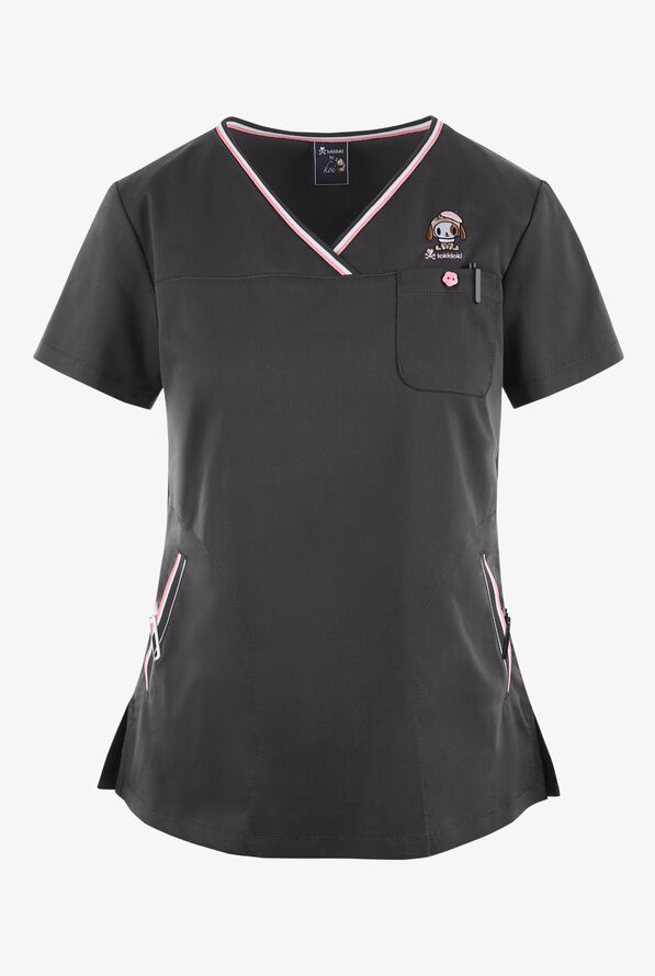 koi tokidoki Ashley Donutino Print V-Neck Scrub Top, Print Scrubs