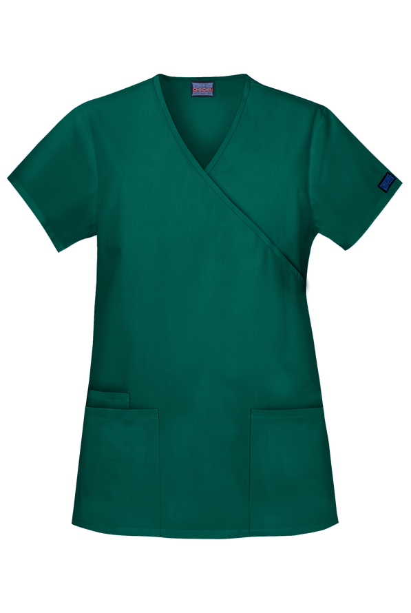 Cherokee Workwear 4801 Mock Wrap Scrub Top, Cherokee Workwear at ...