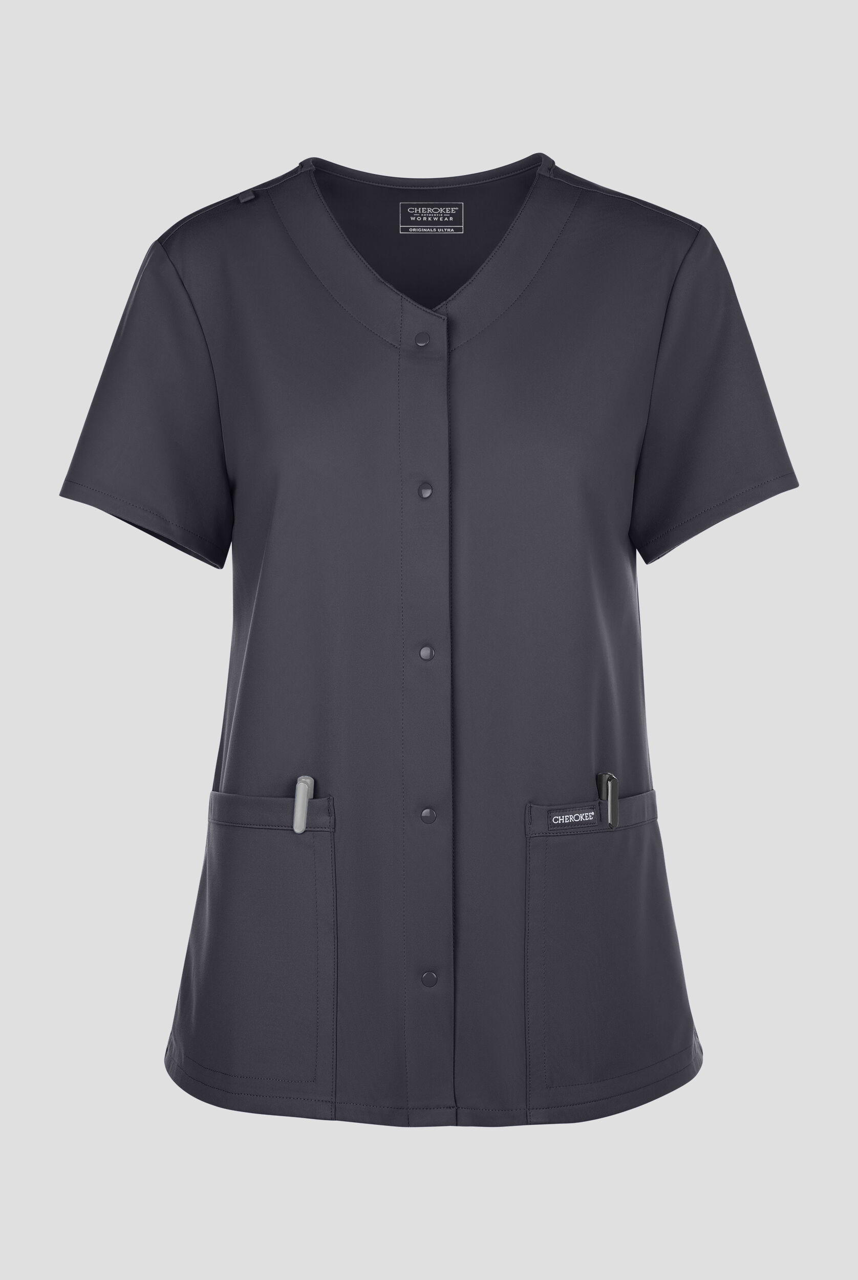 Cherokee Workwear Originals Ultra Women's 2-Pocket Snap Scrub Top ...