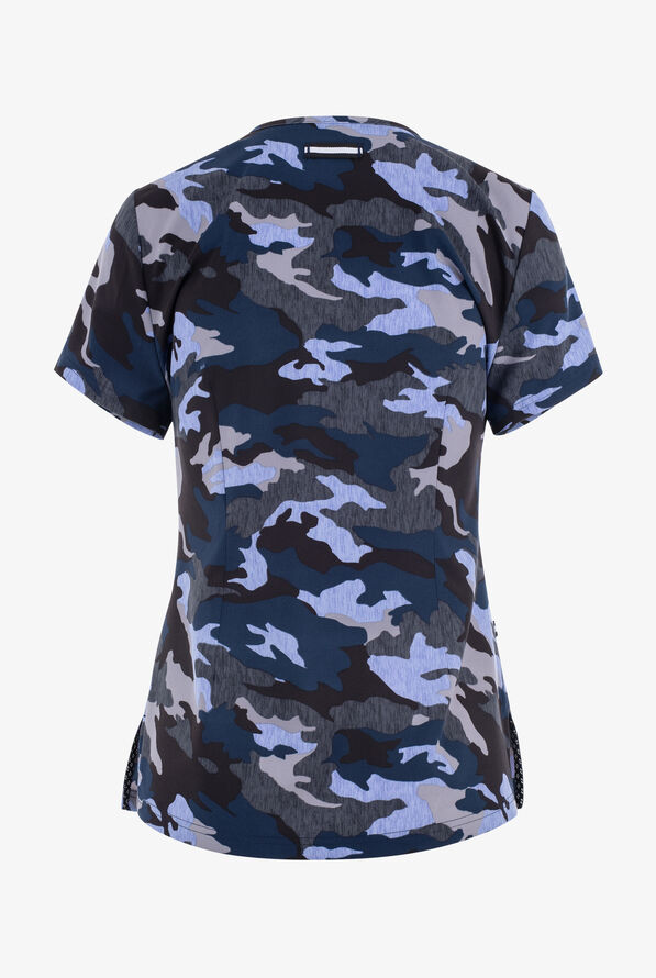 koi Next Gen Heathered Camo Women's 2-Pocket STRETCH V-Neck Print Scrub ...