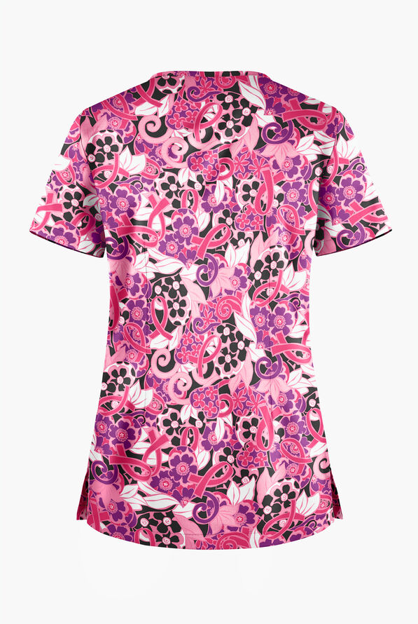 UA Butter-Soft STRETCH Pink Ribbon Bouquet Black Printed Women's 1 ...