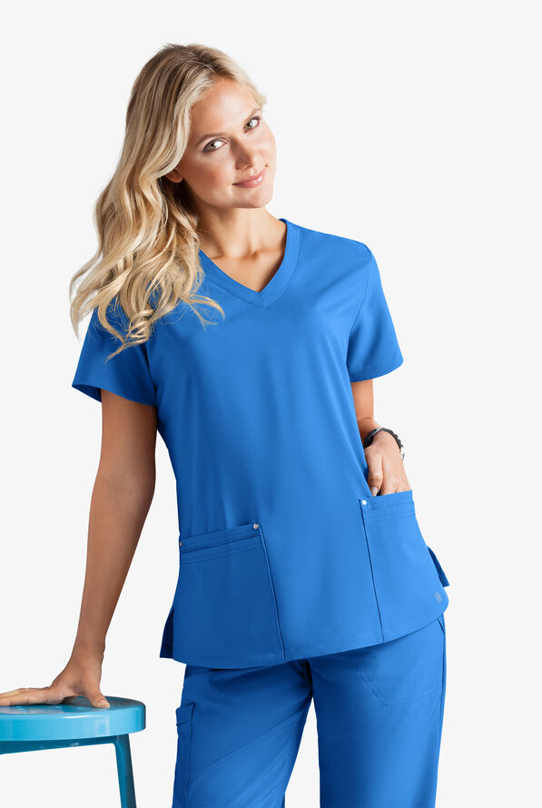 Easy STRETCH by Butter-Soft Lina Mitered Scrub Top, Stretch Scrubs
