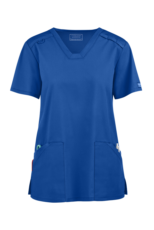 Cherokee Workwear Professionals V-Neck Mesh Scrub Top| Nursing Scrubs