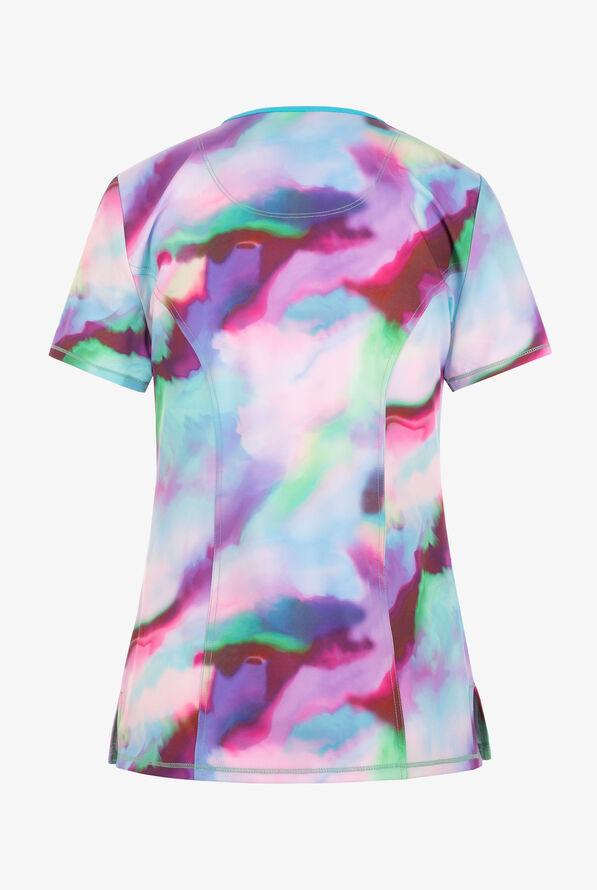 Infinity Painted Prism Marble Women's 3-Pocket STRETCH V-Neck Print ...