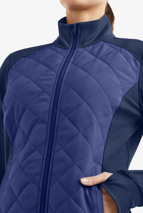 Easy STRETCH Keira Quilted Long Sleeve Scrub Jacket, Nursing Jackets