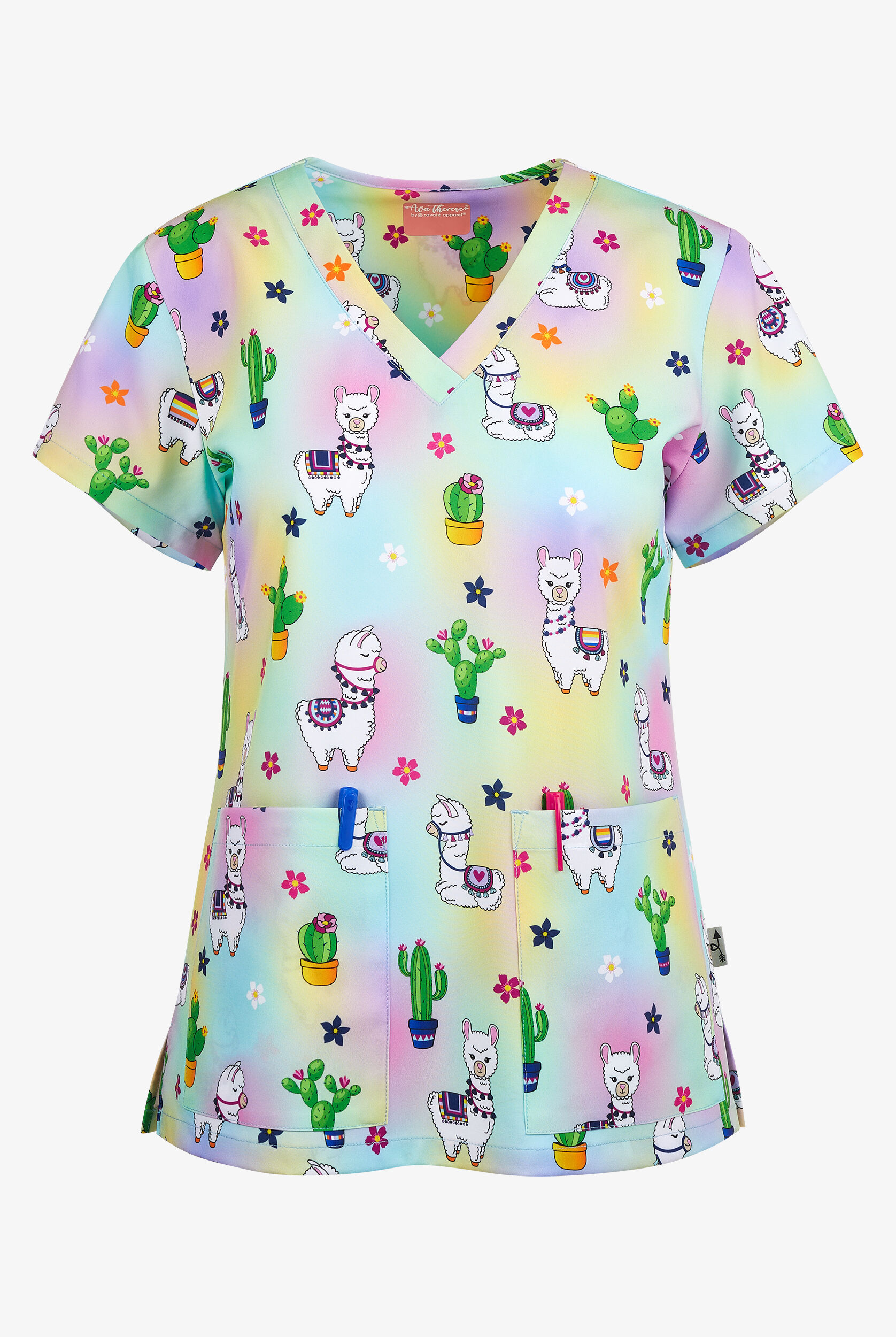 UA Exclusive Zavate Ava Therese No Drama Llama Women's Print Scrub Top ...
