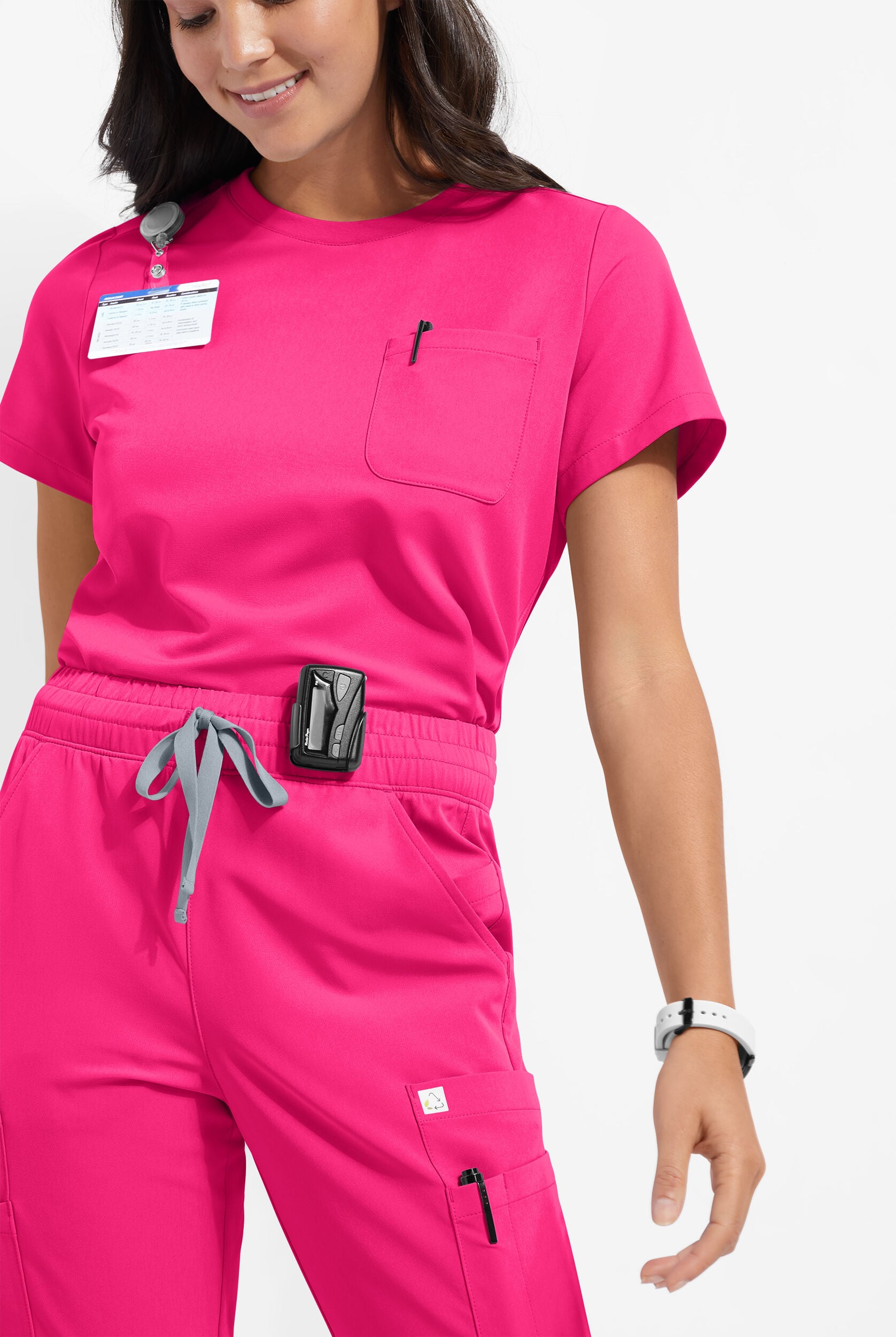 ReSurge Citrine Women's 1-Pocket Tuck In Scrub Top, Stretch Scrubs