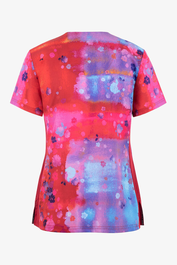 Koi Lite Vibrant Water Color Abstract Women's 2-Pocket STRETCH V-Neck ...