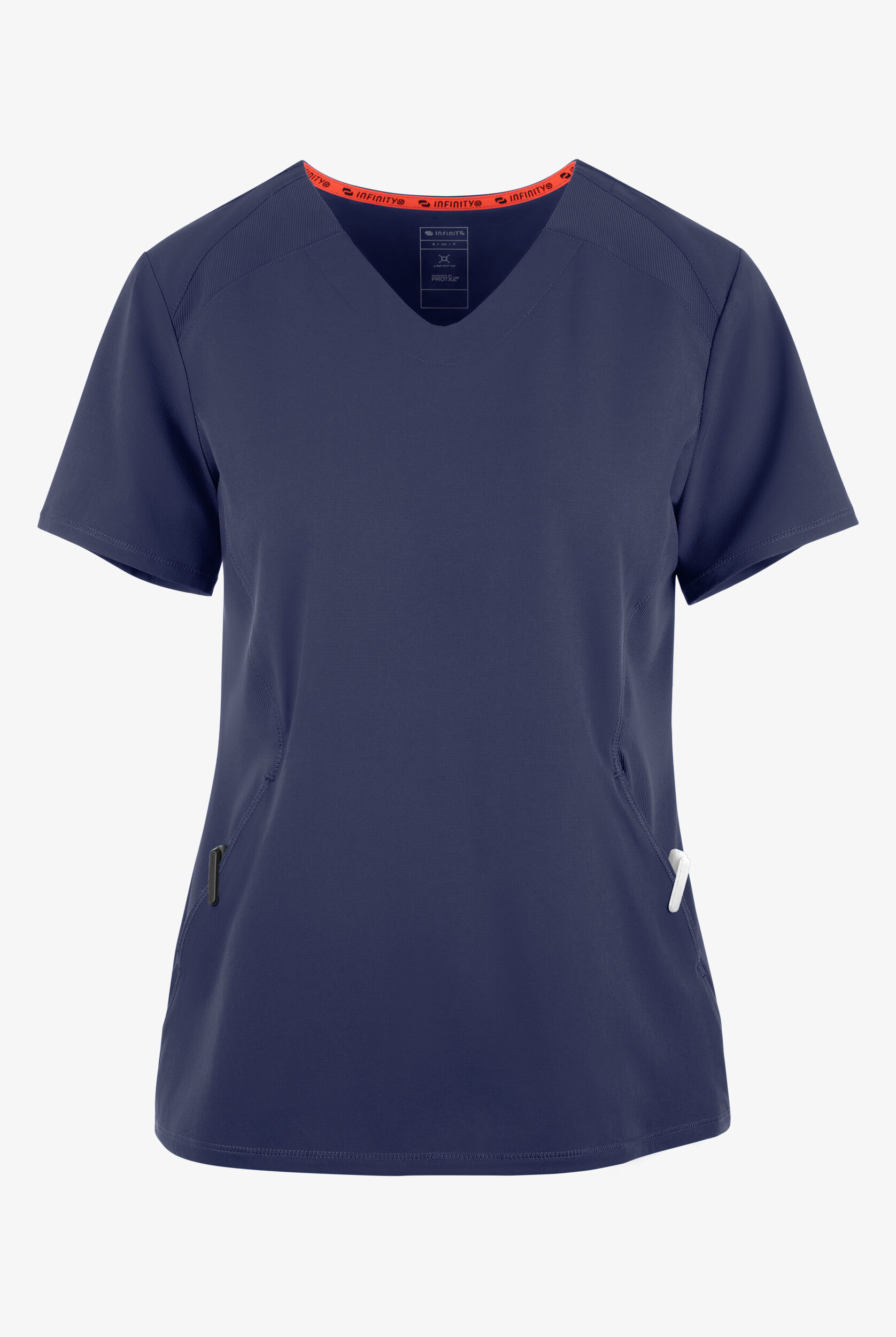 Infinity GNR8 Women's 2-Pocket STRETCH Rib-Knit Rounded V-Neck Scrub ...