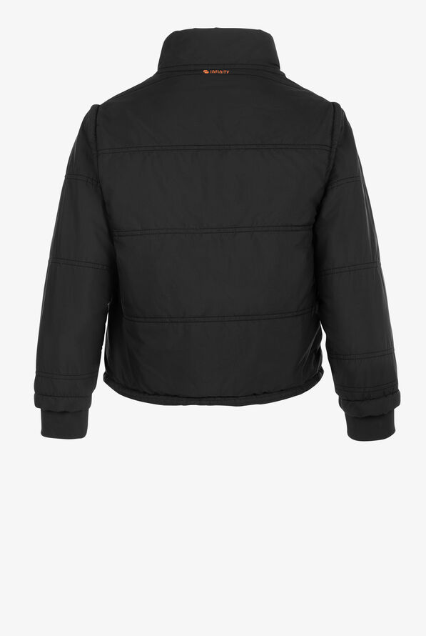 Infinity GNR8 Women's 2-Pocket STRETCH Crop Puffer Zip Front Mock Neck ...