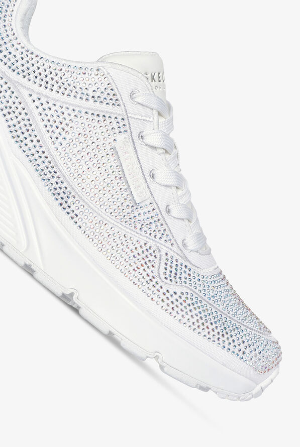 Skechers Street UNO - DISCO RAVE White Rhinestone Covered Athletic Lace ...