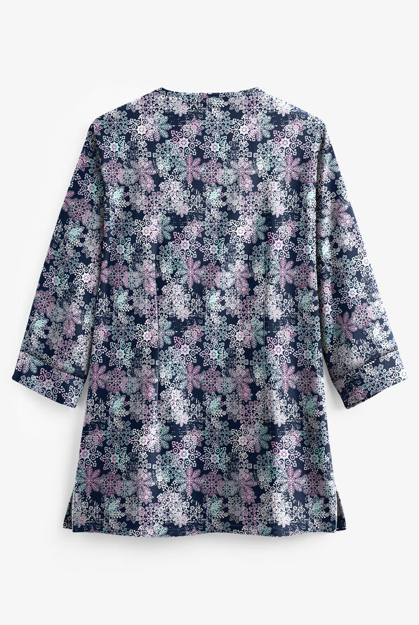 UA Falling Snowflakes Light Thistle Print Scrub Top, Holiday Scrubs