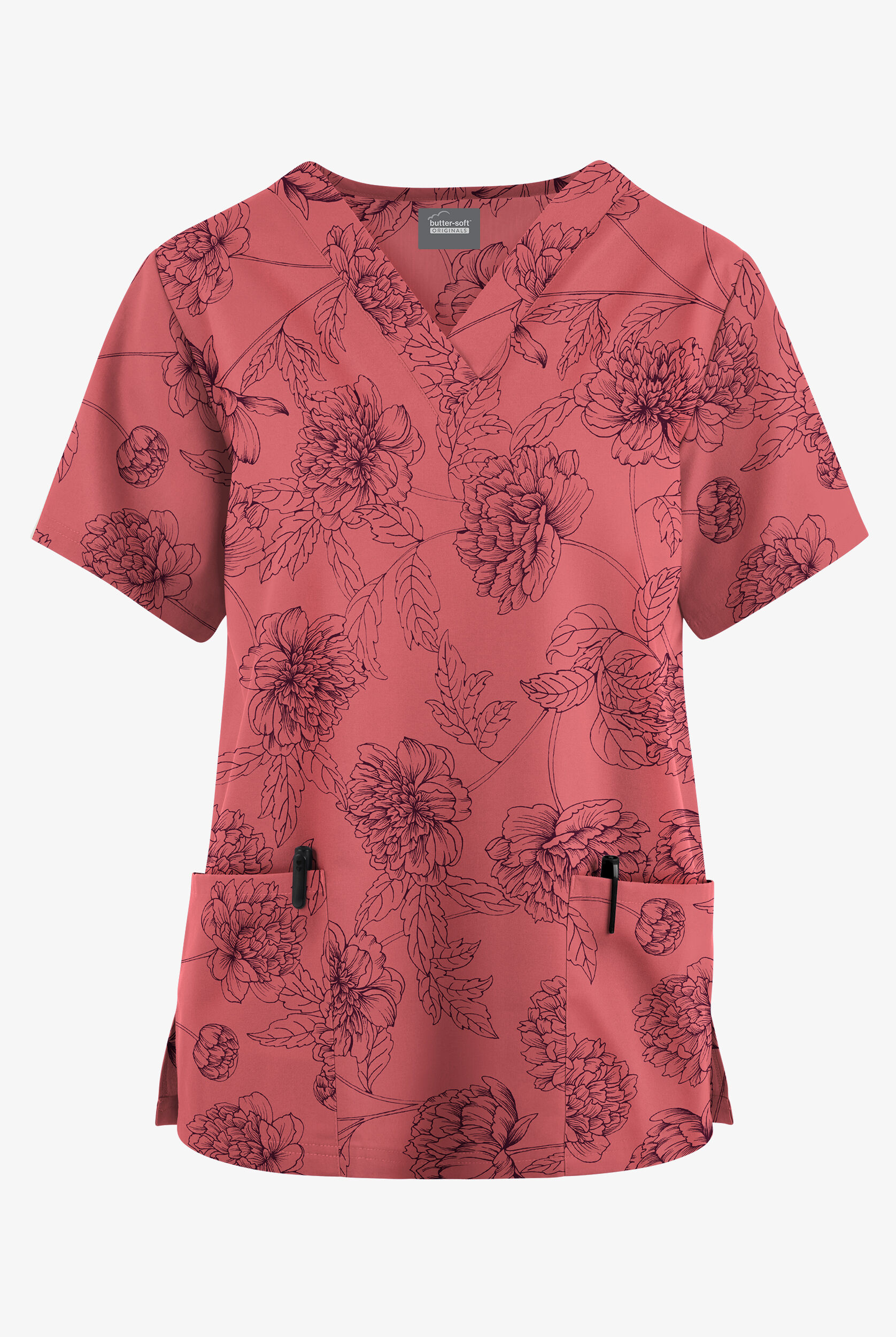 Butter-Soft Originals Peony Garden Rouge Rose Women's 2 Pocket Classic ...
