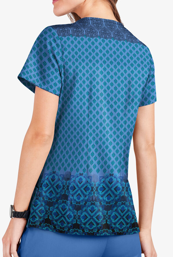 UA Butter-Soft STRETCH Jewel Neck Print Scrub Top, Print Scrubs