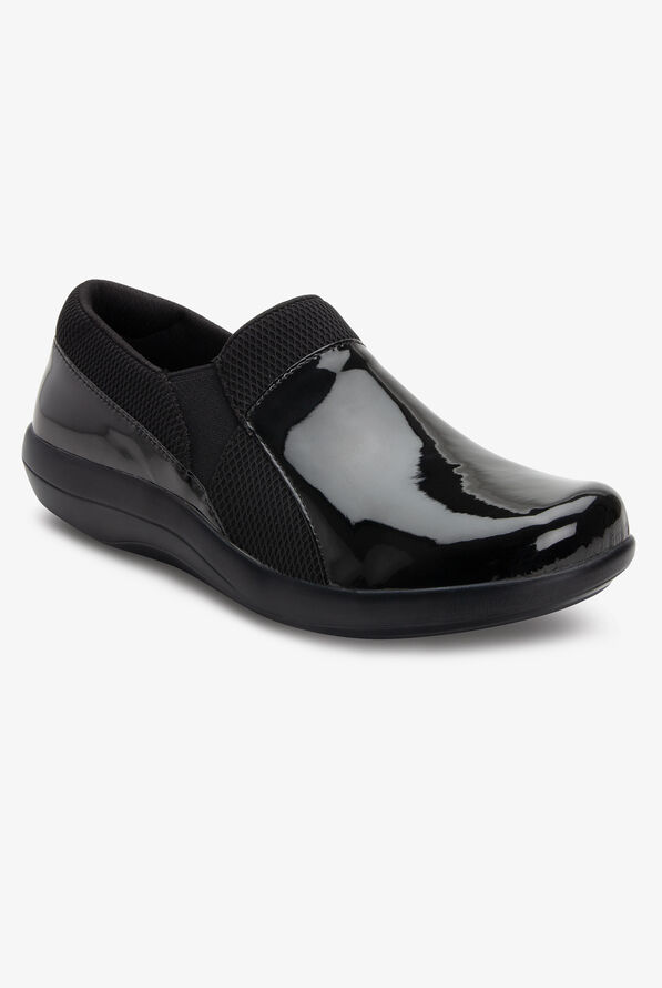 Alegria Duette Black Patent Nursing Shoes, Nursing Clogs