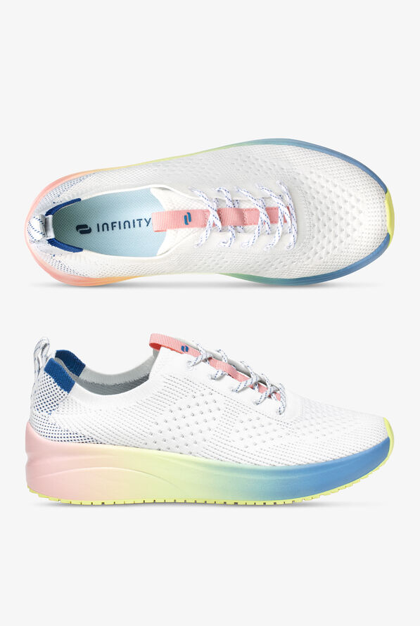Infinity by Cherokee Women's Everon White/Rainbow Fade Athletic Lace Up ...