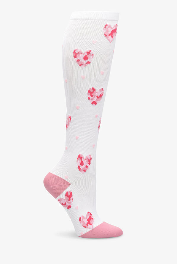 Nurse Mates Pink Camo Hearts Compression Socks, Medical Socks