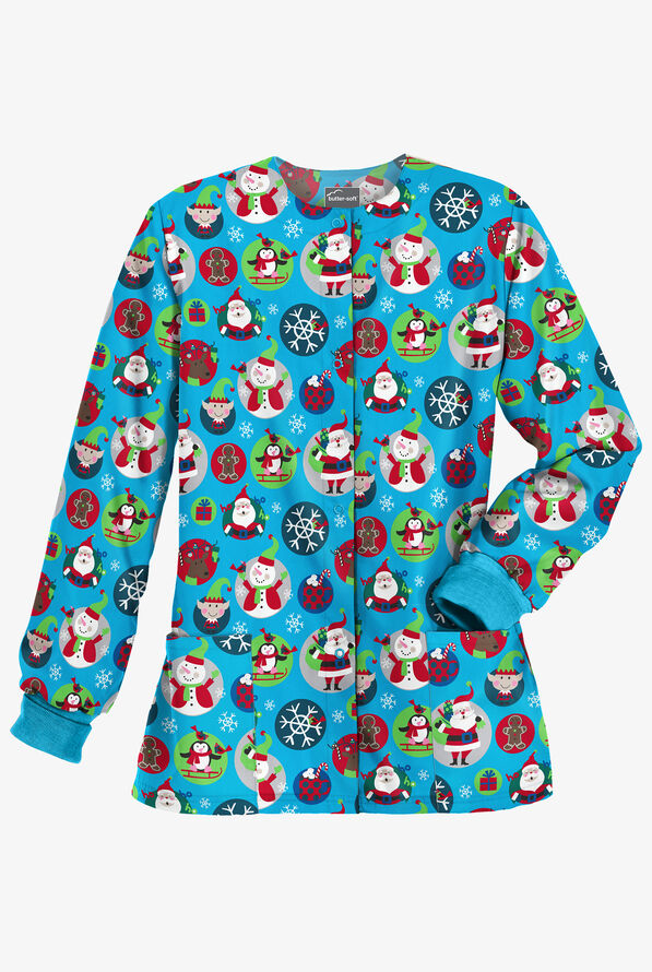 UA Butter-Soft Christmas Stickers Turquoise Women's 2-Pocket Warm Up ...
