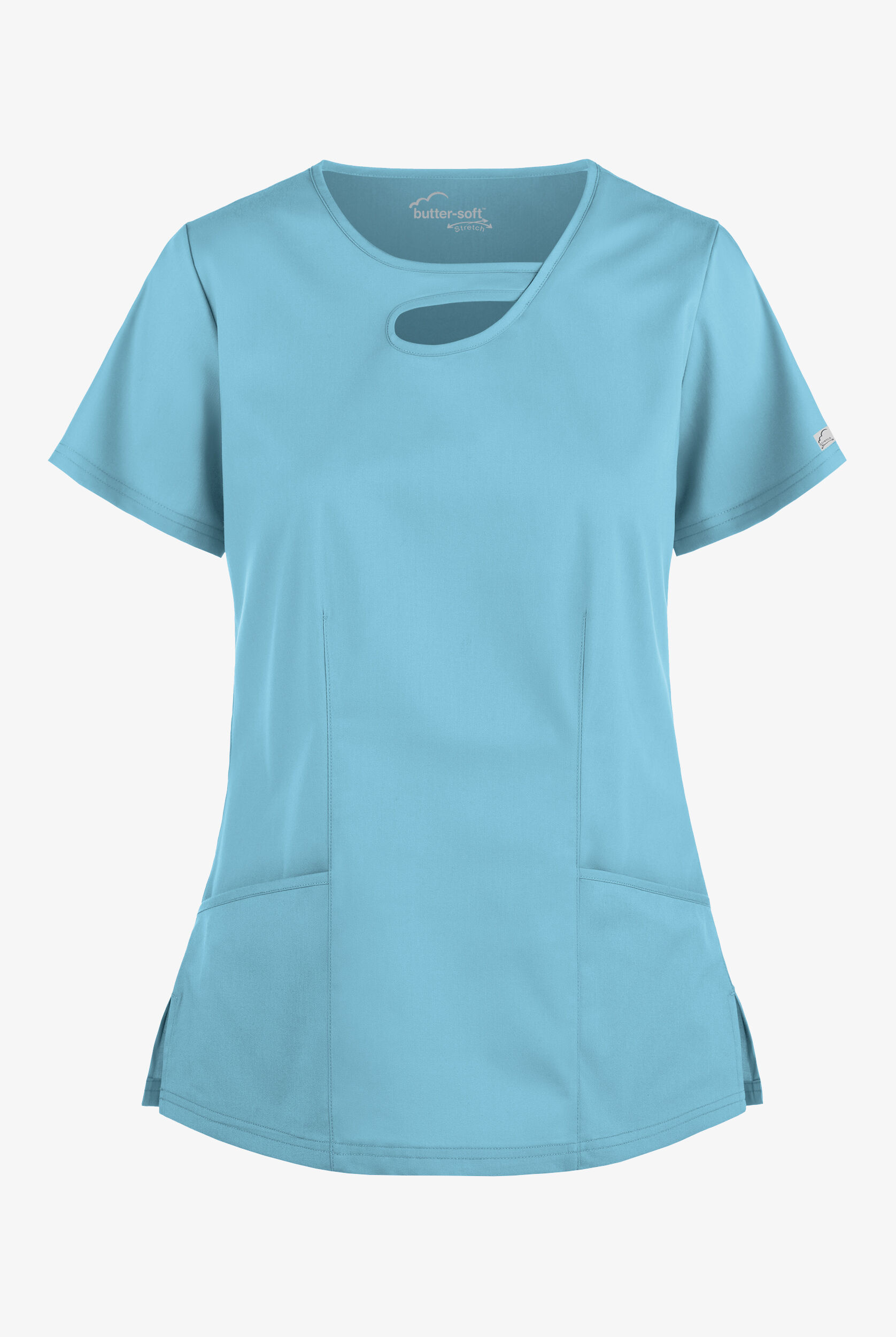 UA Butter-Soft STRETCH Asymmetric Keyhole Scrub Top | Fashion Scrubs