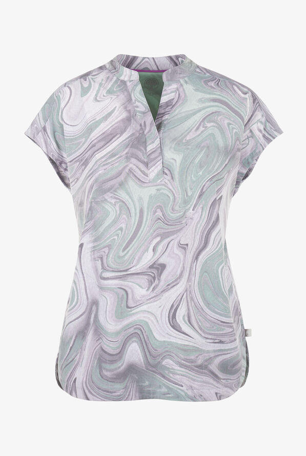 Healing Hands Marble Effect Women's 2-Pocket STRETCH Mandarin Collar ...