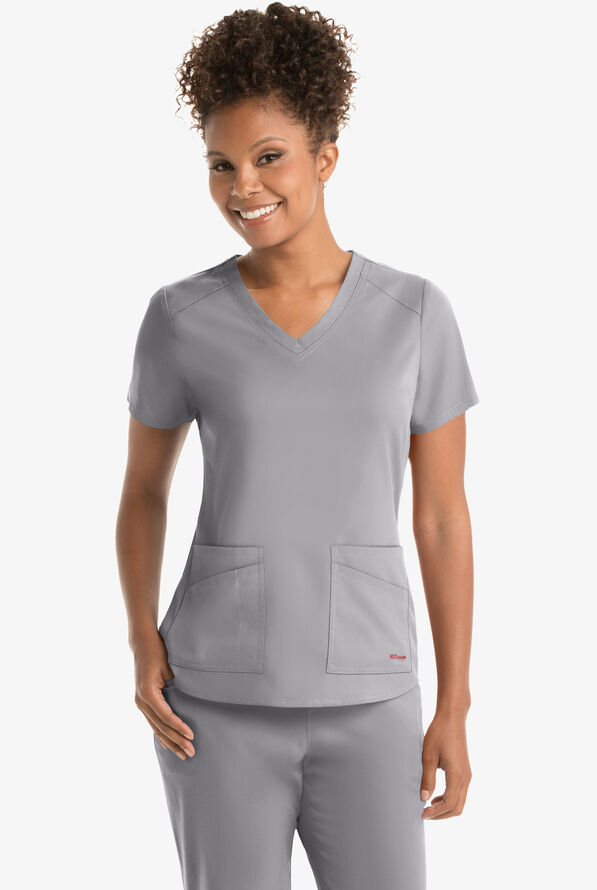 Grey's Anatomy Spandex STRETCH Emma V-Neck Scrub Top, Stretch Scrubs