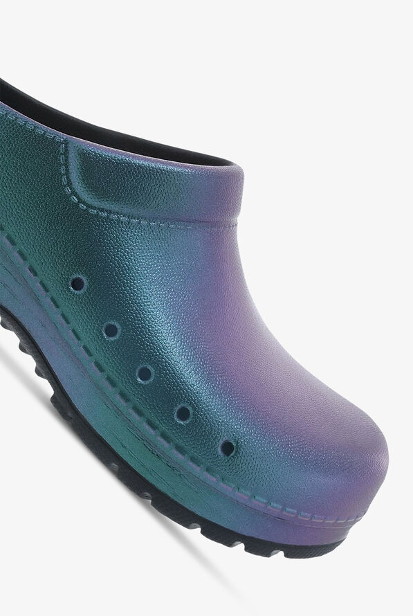 Dansko Kane Women's Black Iridescent Molded Lightweight Open Back Clogs ...