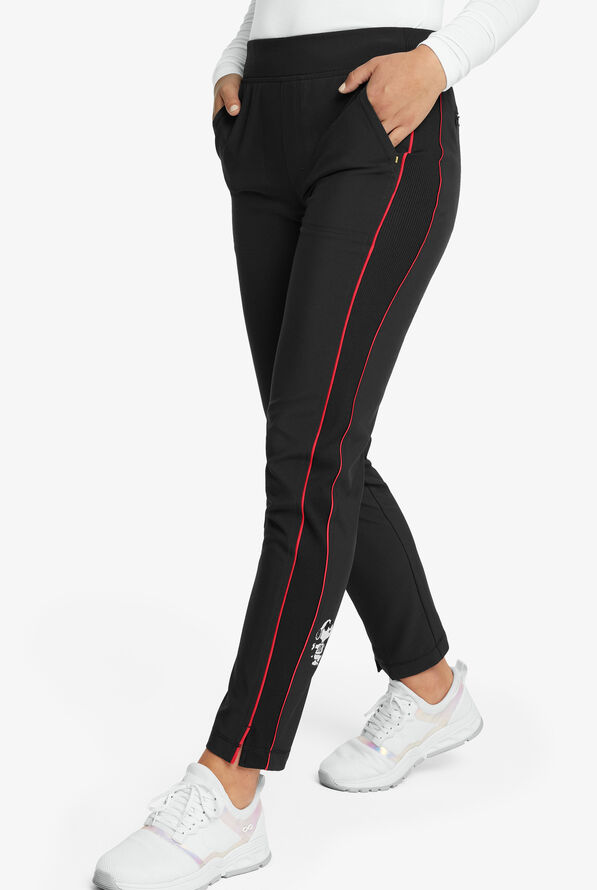 Cherokee Infinity Women's 4-Pocket STRETCH Peanuts Embroidered Rib-Knit ...