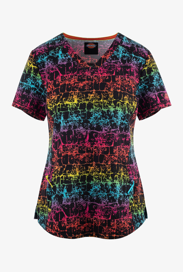 Dickies Dynamix Texture Trail Rainbow Abstract Women's 3-Pocket STRETCH ...