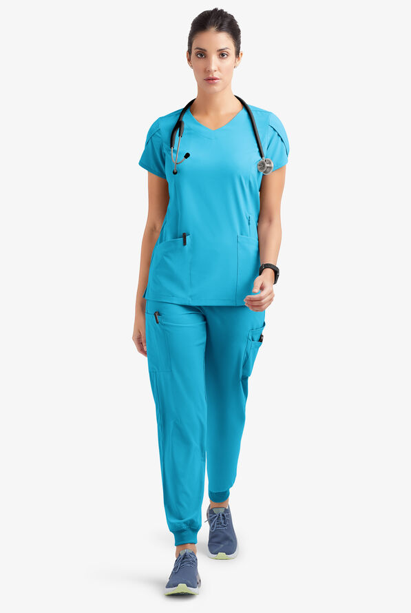 Easy STRETCH by Butter-Soft Daisy Women's 4-Pocket V-Neck Scrub Top ...