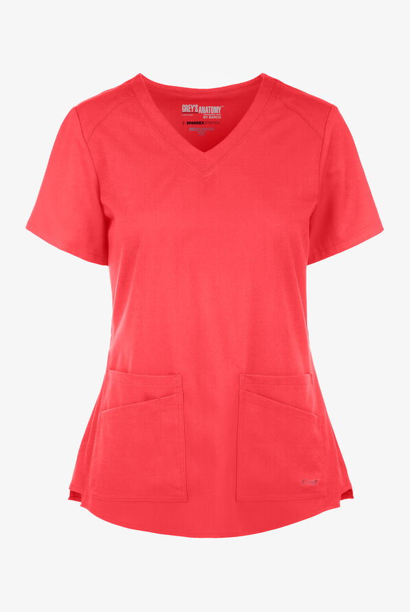 Grey's Anatomy Spandex STRETCH Emma V-Neck Scrub Top, Stretch Scrubs