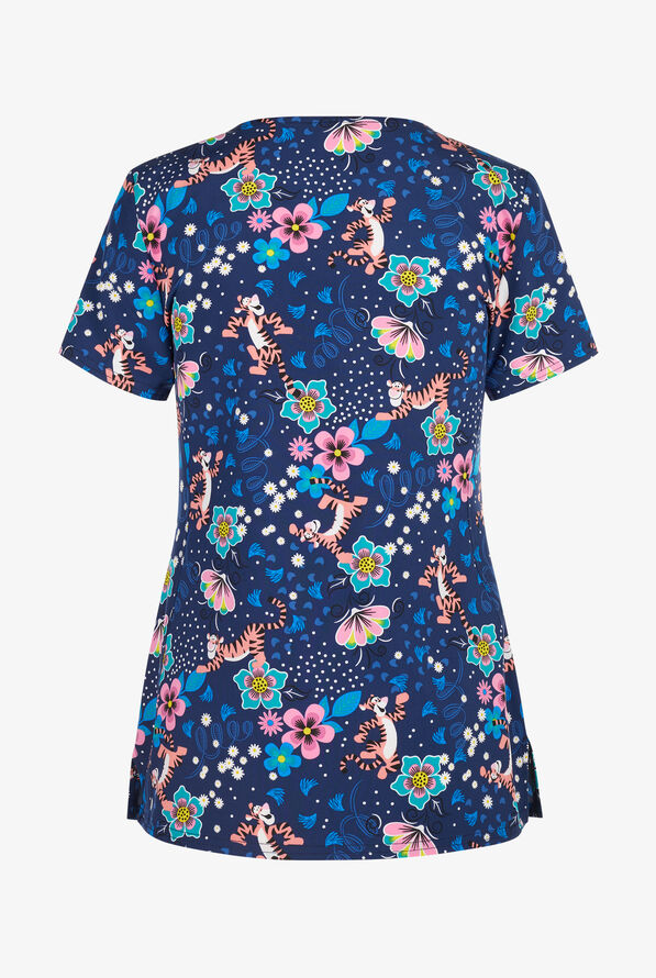 Tooniforms Disney's Tigger Bounces Women's 3-Pocket STRETCH V-Neck ...