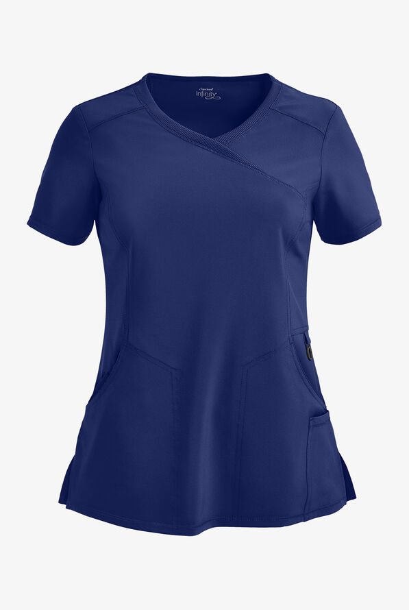 Cherokee 2625A Antimicrobial Mock Wrap Scrub Top, Infinity Scrubs
