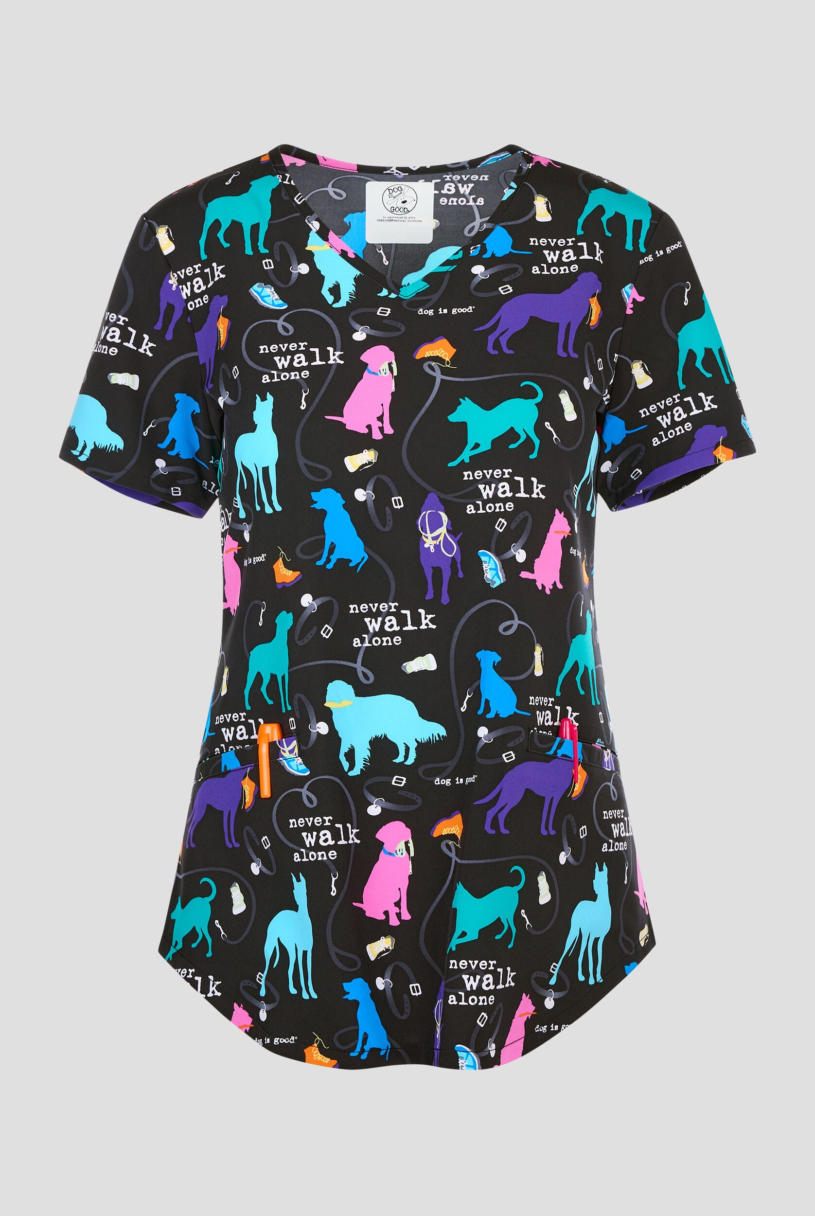 Tooniforms Dog Is Good Walking Buddy Women's 2-Pocket STRETCH V-Neck ...