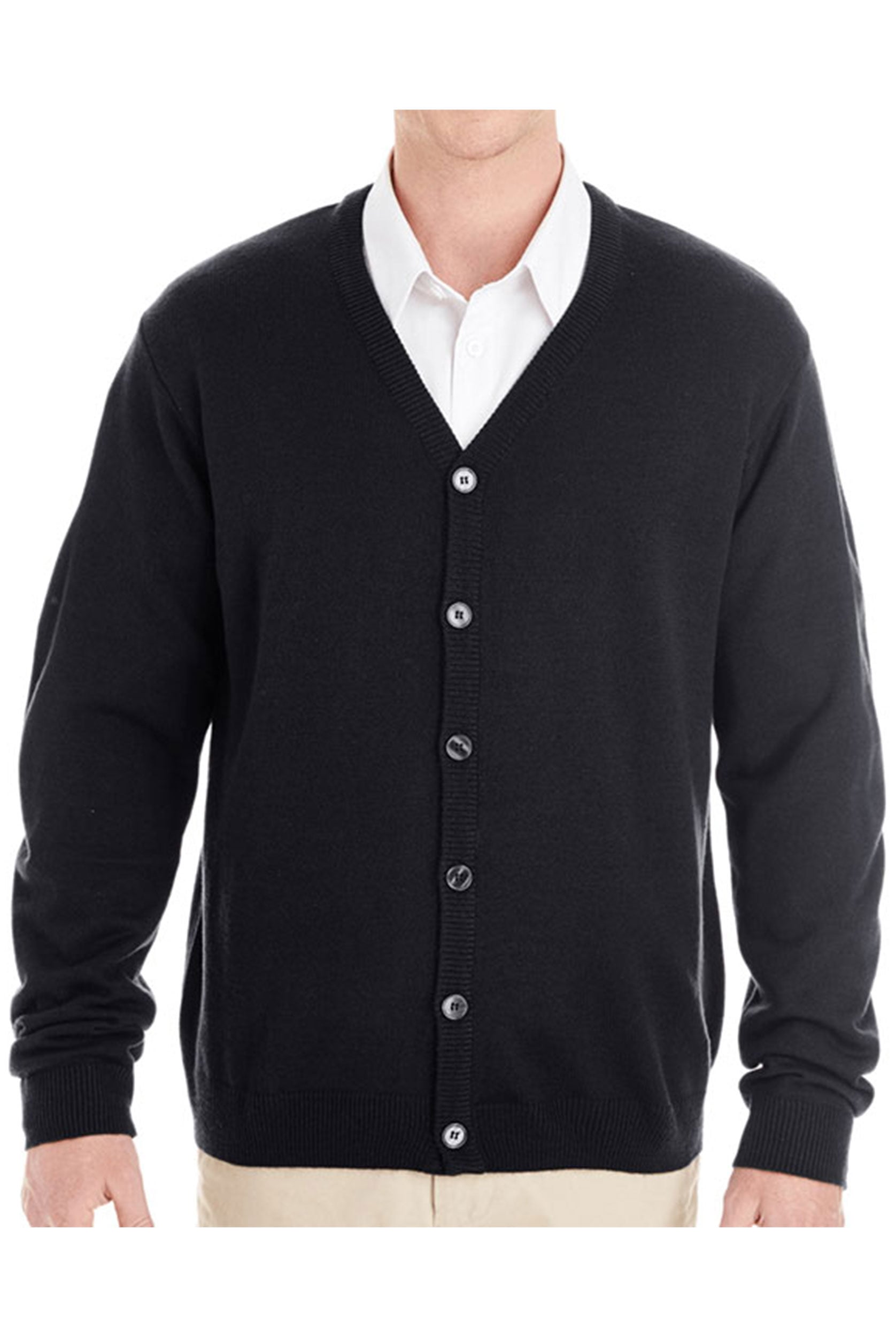 Harriton Men's Pilbloc™ V-Neck Button Cardigan Sweater