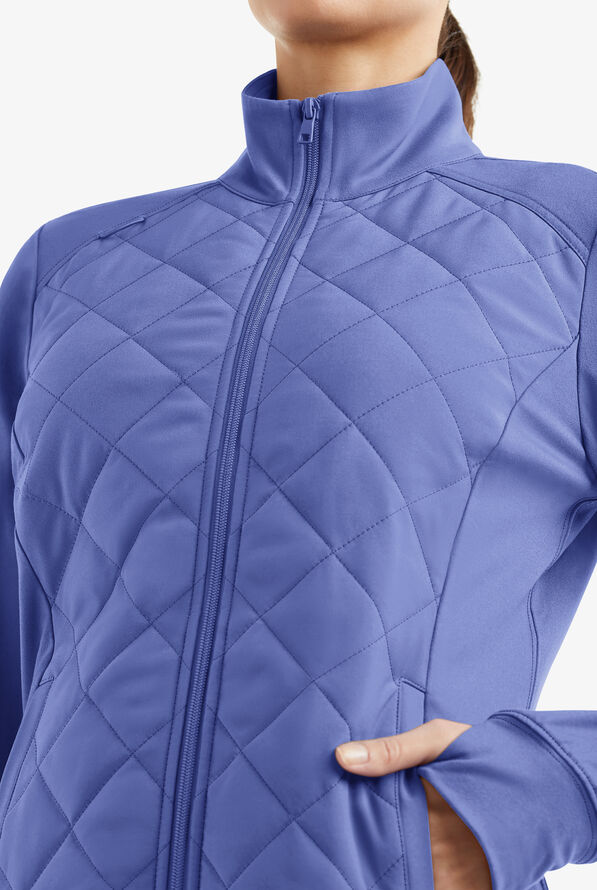 Easy STRETCH Keira Quilted Long Sleeve Scrub Jacket, Nursing Jackets