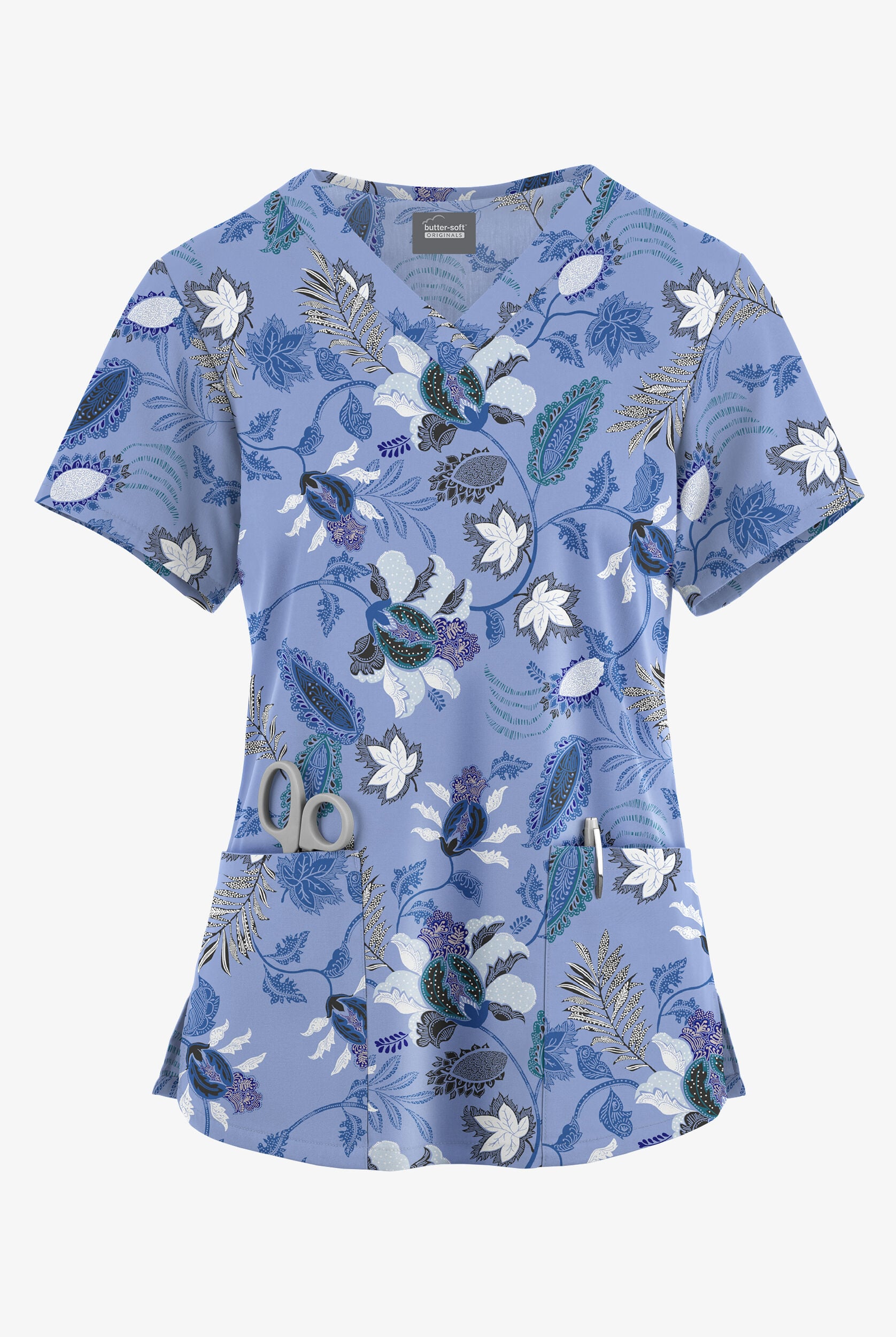 Butter-Soft Originals Imperial Jacobean Floral Ceil Women's 4-Pocket ...