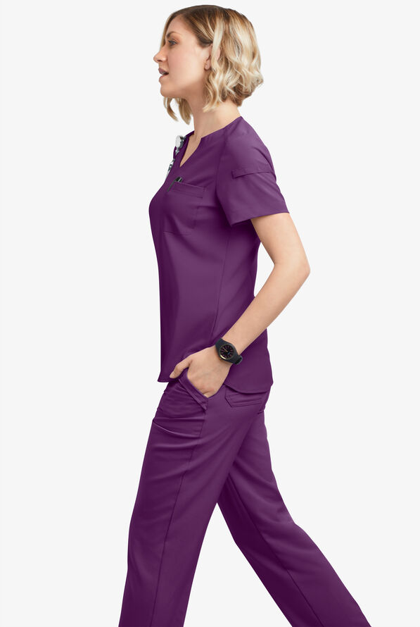 Easy STRETCH 1-Pocket Scallop Neck Scrub Top, Fashion Scrubs
