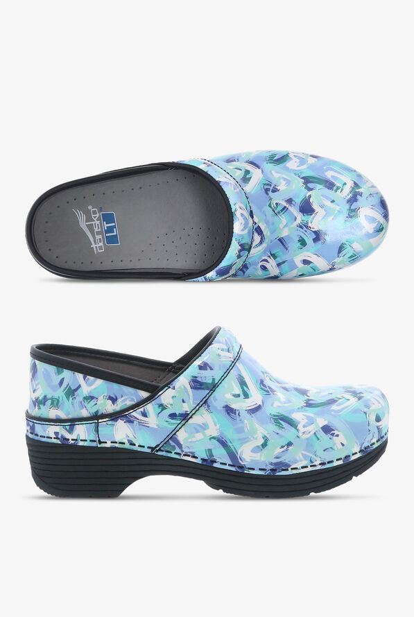 Dansko Lt Pro Blue Heart Patent Leather Nursing Clog, Nursing Shoes