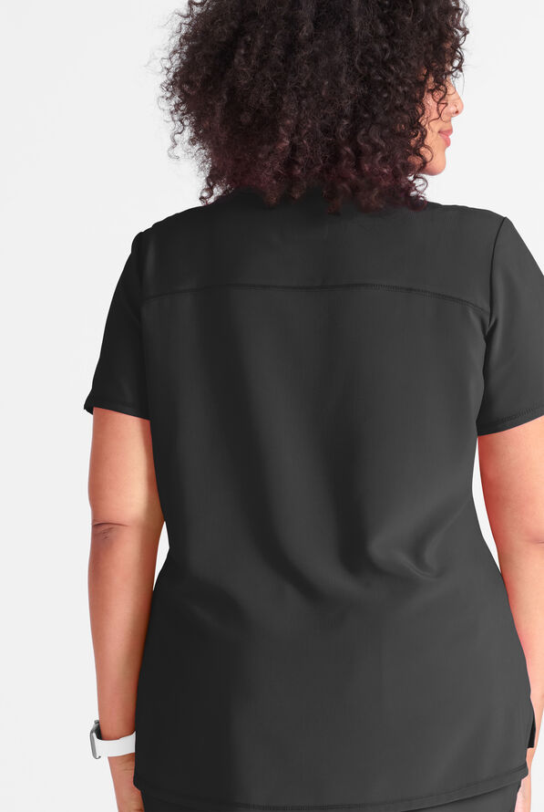 Cherokee Women's 1-Pocket STRETCH Rib-Knit Tuck In V-Neck Scrub Top ...