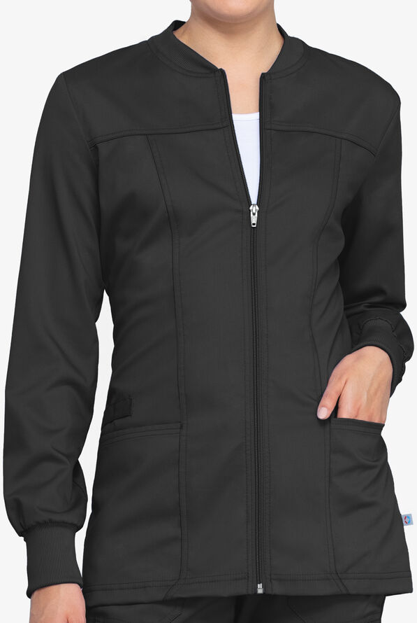 Workwear Revolution Tech Zip Front Scrub Jacket, Antimicrobial Scrubs