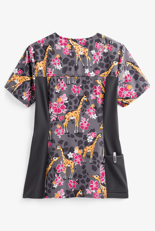 Cherokee iflex Spotted In The Wild Print Scrub Top, Animal Scrubs