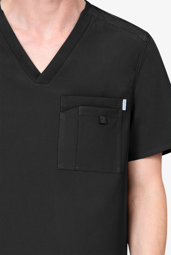 Zavate Men's 2-Pocket STRETCH V-Neck Tuck-In Scrub Top, Nursing Tops
