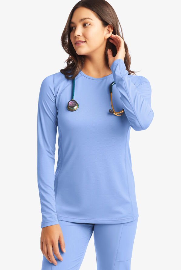 Butter-Soft Stretch Jade Recycled Polyester Scrub Tee,Scrub Underknits