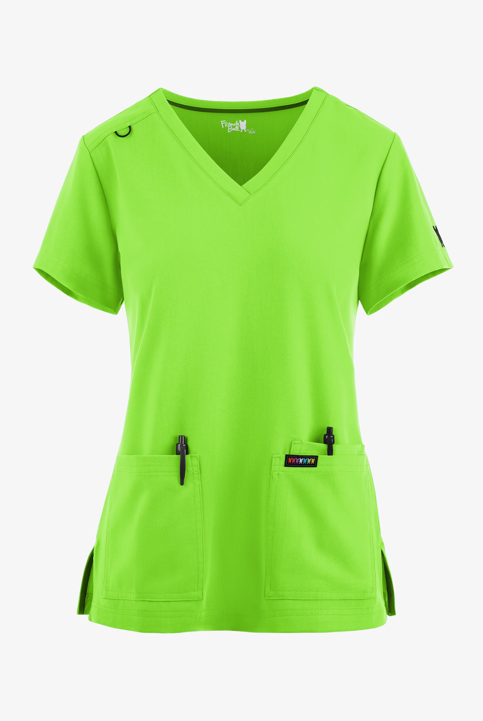 French Bull Luna Women's 3-Pocket STRETCH V-Neck Scrub Top, Stretch Scrubs