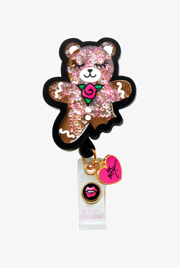 Betsey Johnson Gingerbread Bear ID Badge Holder, Holiday Accessories