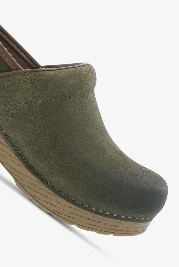 Dansko Women's Professional Green Burnished Nubuck Nursing Clogs ...